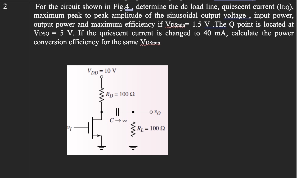 \table[[2,For the circuit shown in Fig. 4, ﻿determine | Chegg.com