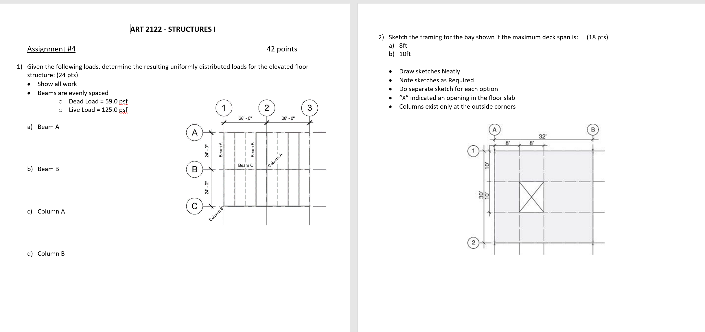 ART 2122 - ﻿STRUCTURES IAssignment #442 ﻿pointsGiven | Chegg.com