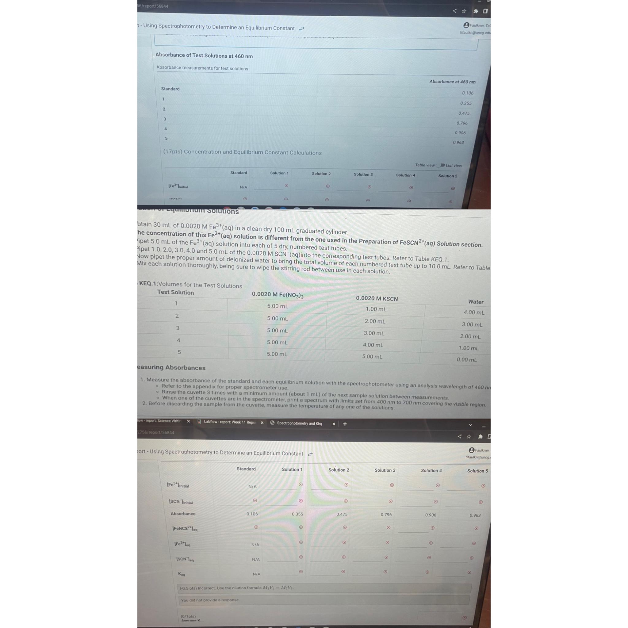 Solving for equilibrium and constant | Chegg.com