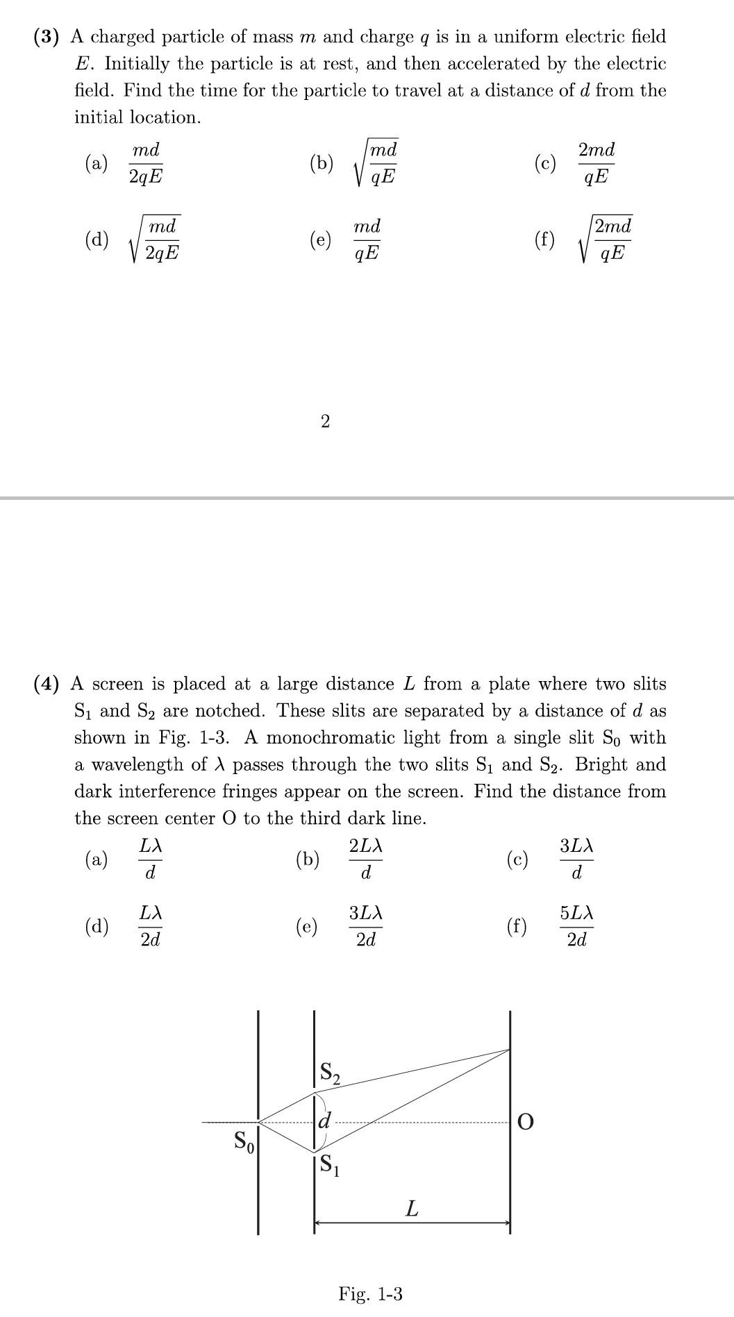Solved (3) A charged particle of mass m and charge q is in a | Chegg.com