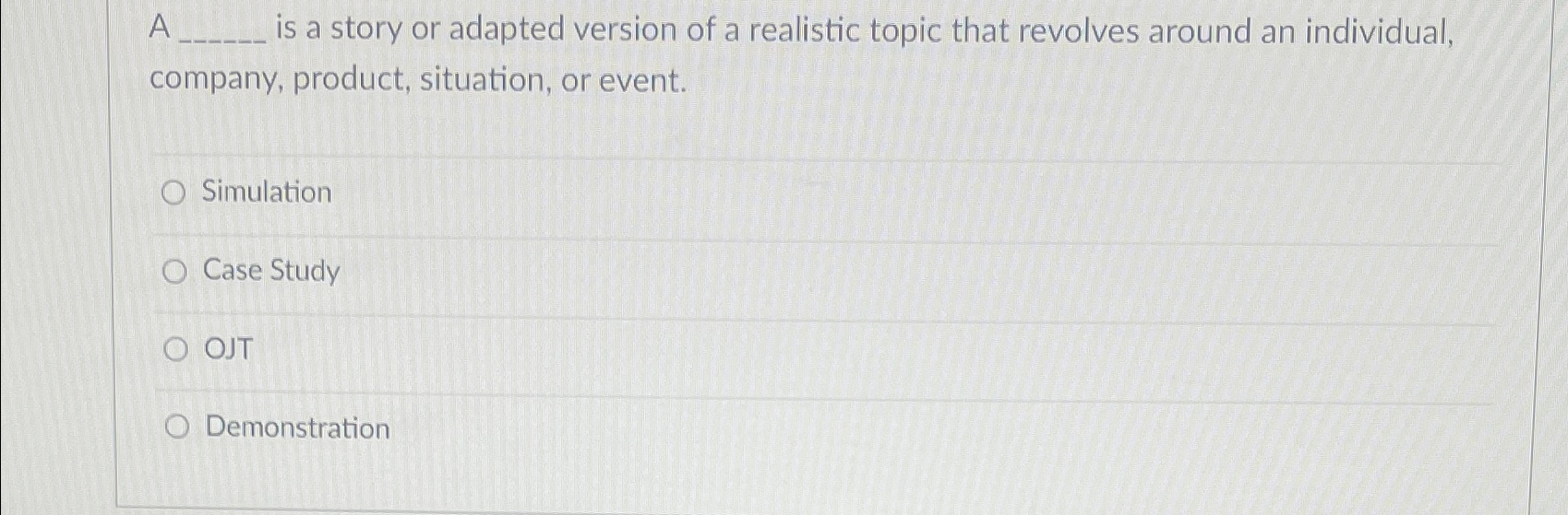Solved A is a story or adapted version of a realistic topic | Chegg.com