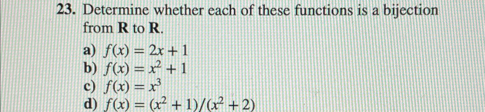 Solved Determine whether each of these functions is a | Chegg.com