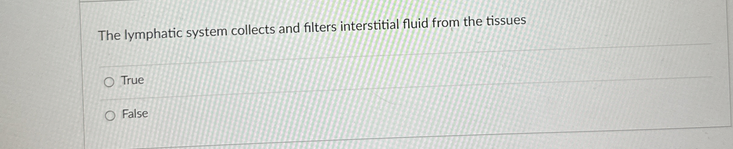 Solved The lymphatic system collects and filters | Chegg.com