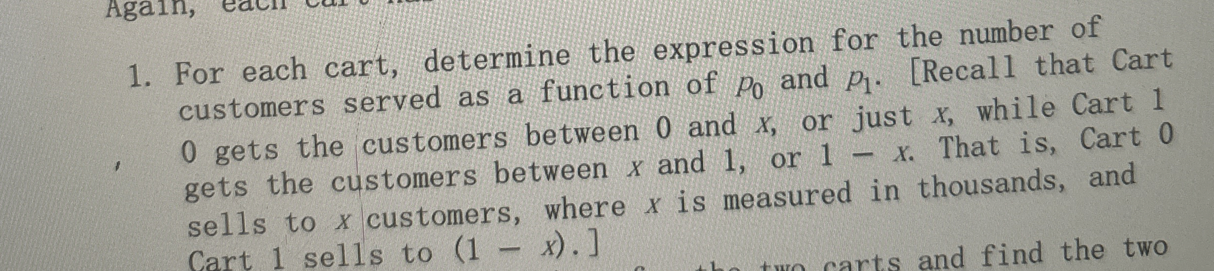 For each cart, determine the expression for the | Chegg.com
