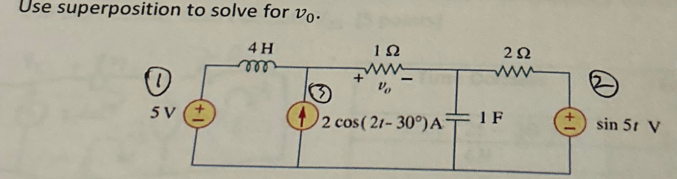 Solved Use superposition to solve for ()0. | Chegg.com