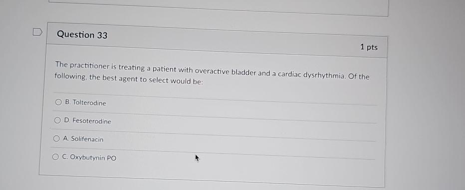 Solved Question 331ptsThe practitioner is treating a patient | Chegg.com