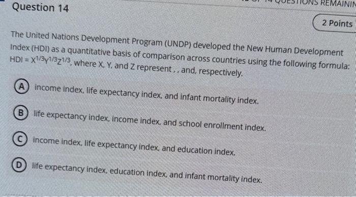 Solved The United Nations Development Program (UNDP) | Chegg.com