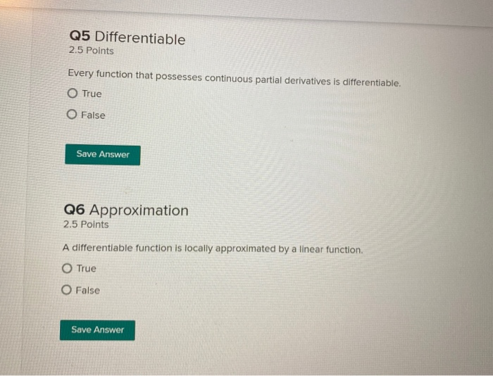 Solved Q5 Differentiable 2.5 Points Every function that | Chegg.com