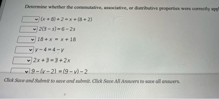 Solved Determine whether the commutative, associative, or | Chegg.com