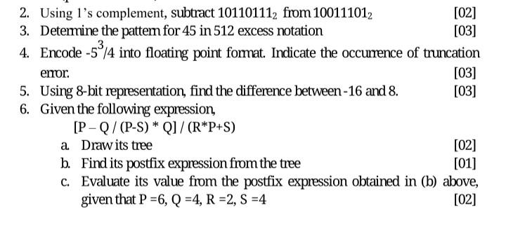 Solved 2. Using 1's complement, subtract 101101112 from | Chegg.com