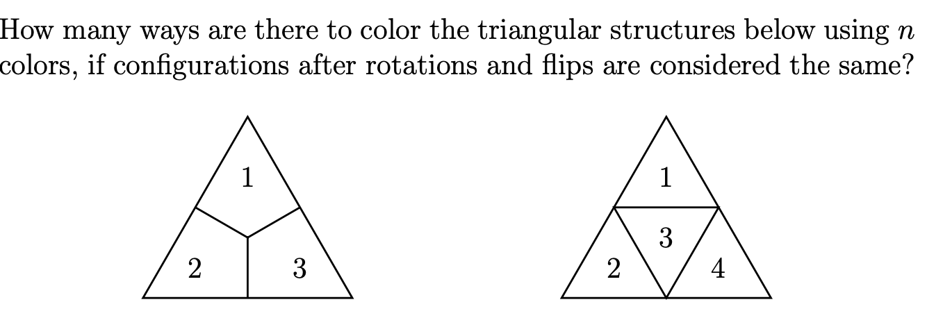 Solved How many ways are there to color the triangular | Chegg.com