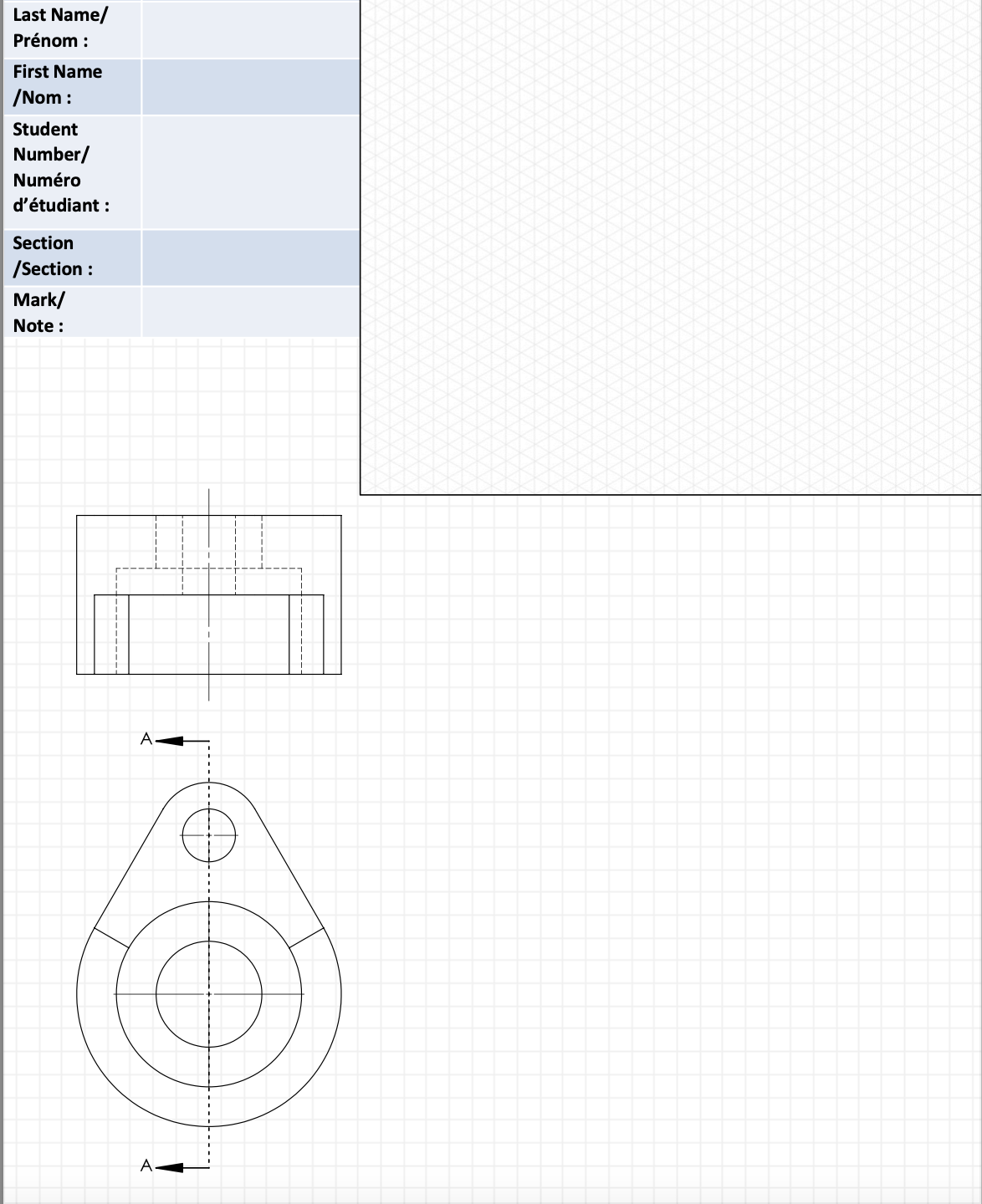 Solved Sketch the Section view and the isometric view of the | Chegg.com