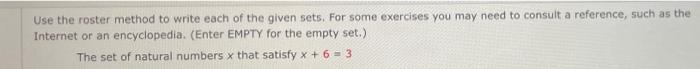 Solved Use the roster method to write each of the given | Chegg.com