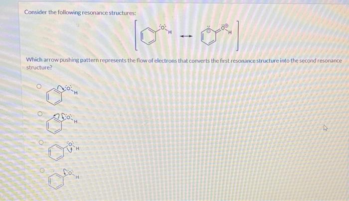 Solved Consider the following resonance structures: 0 lo | Chegg.com