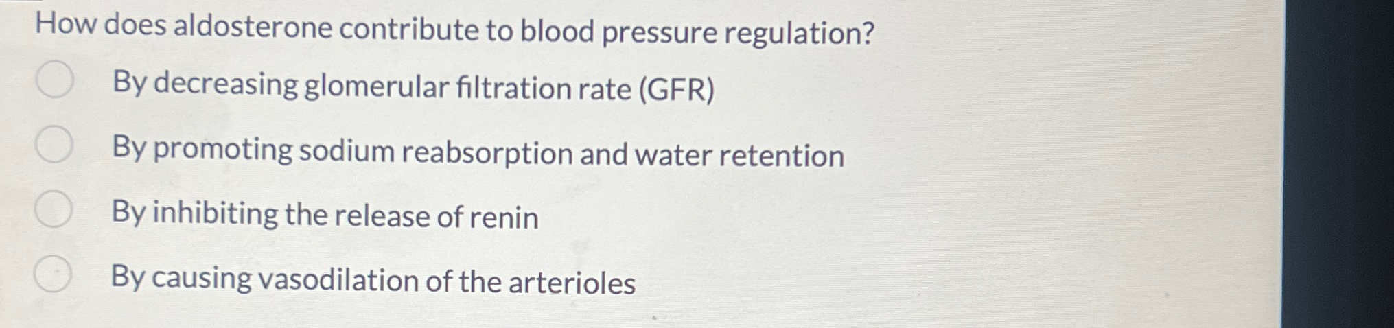 Solved How does aldosterone contribute to blood pressure | Chegg.com