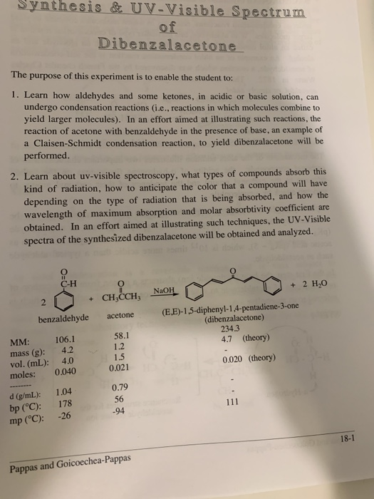 Organic Chemistry Laboratory II 18 - Synthesis & | Chegg.com