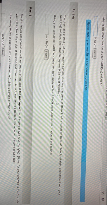 Solved As part of Lab 4 you will make and standardize a | Chegg.com