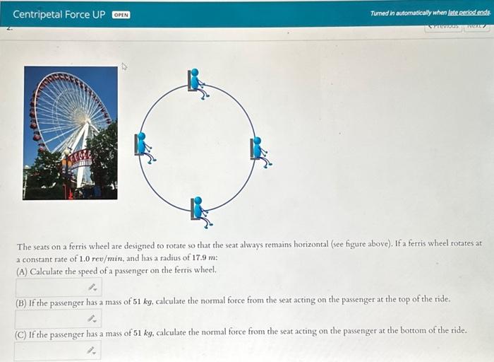 Solved The seats on a ferris wheel are designed to rotate so | Chegg.com