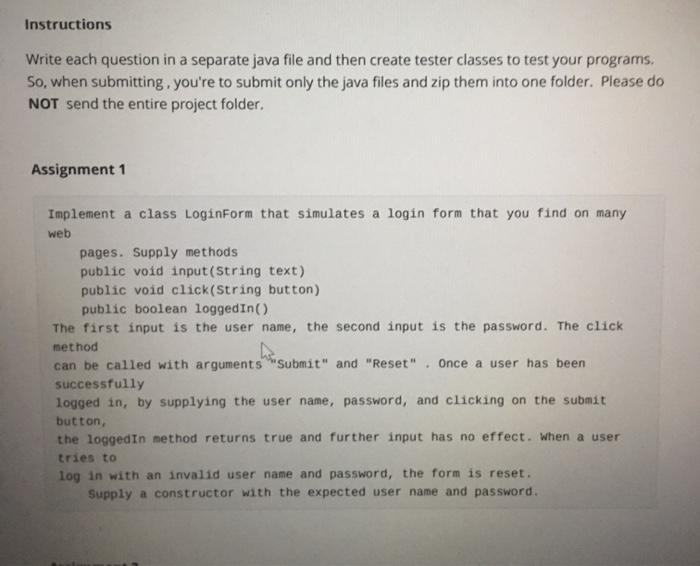 Solved Instructions Write each question in a separate java | Chegg.com