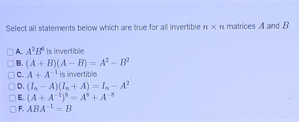 Solved Select all statements below which are true for all | Chegg.com