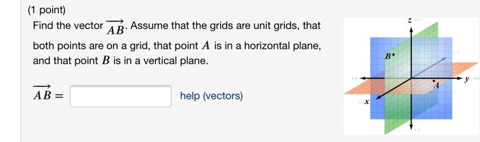 Solved (1 point) Find the vector Assume that the grids are | Chegg.com