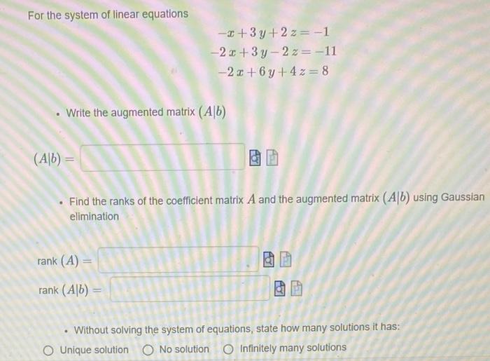 Solved For the system of linear equations | Chegg.com