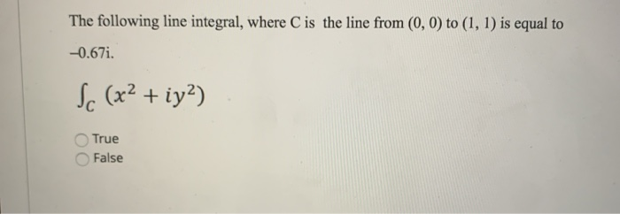 Solved The following line integral on the line segment y = | Chegg.com