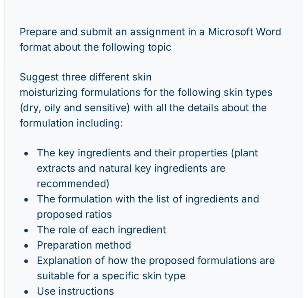 Solved Prepare and submit an assignment in a Microsoft | Chegg.com