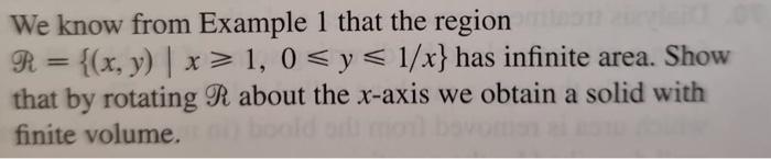 Solved We know from Example 1 that the region | Chegg.com