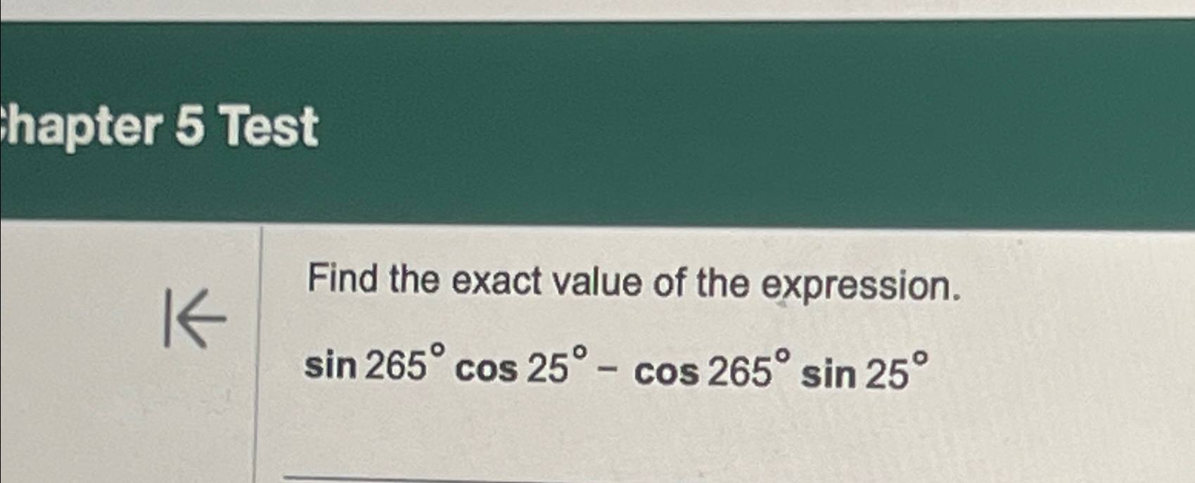 Find the exact value of the | Chegg.com