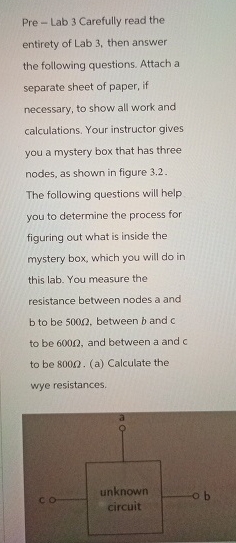 Solved Pre - ﻿Lab 3 ﻿Carefully read the entirety of Lab 3, | Chegg.com