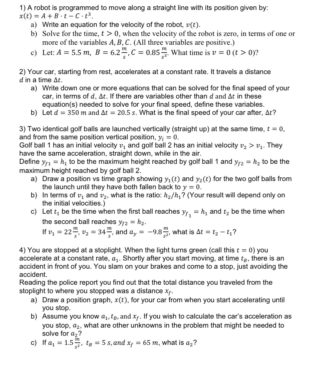 Solved A robot is programmed to move along a straight line | Chegg.com