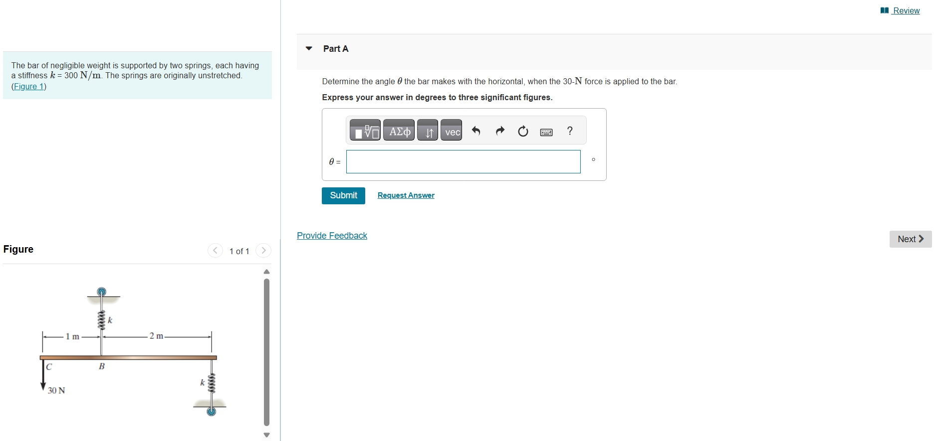 Solved Part A The bar of negligible weight is supported by | Chegg.com