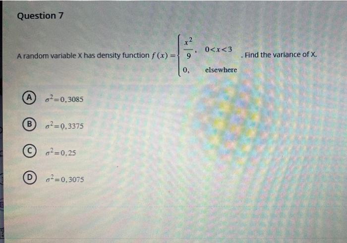 Solved A random variable X has density function | Chegg.com