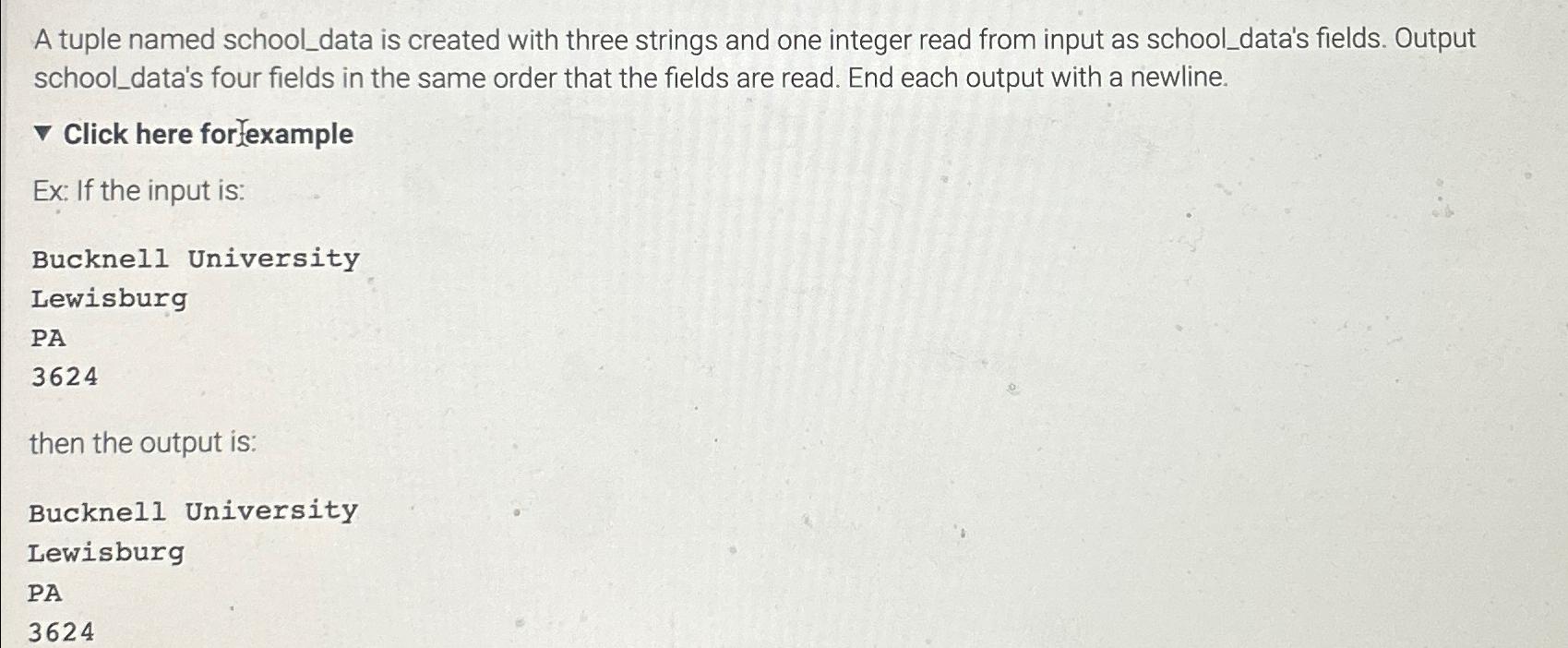 Solved A tuple named school_data is created with three | Chegg.com