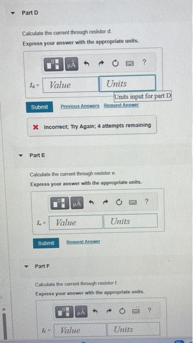 Solved Calculate The Current Through Resistor D Express