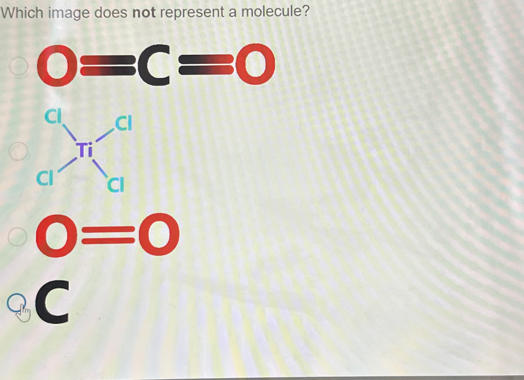 Solved Which image does not represent a molecule?(0) | Chegg.com