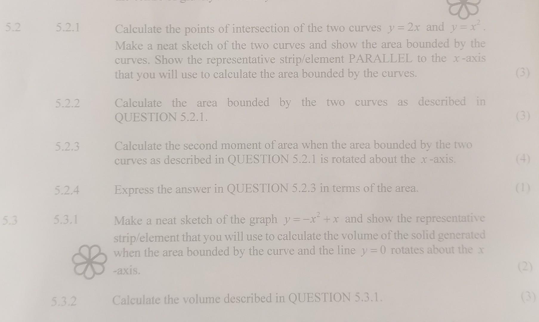 Solved 5.2.1 Calculate the points of intersection of the two | Chegg.com