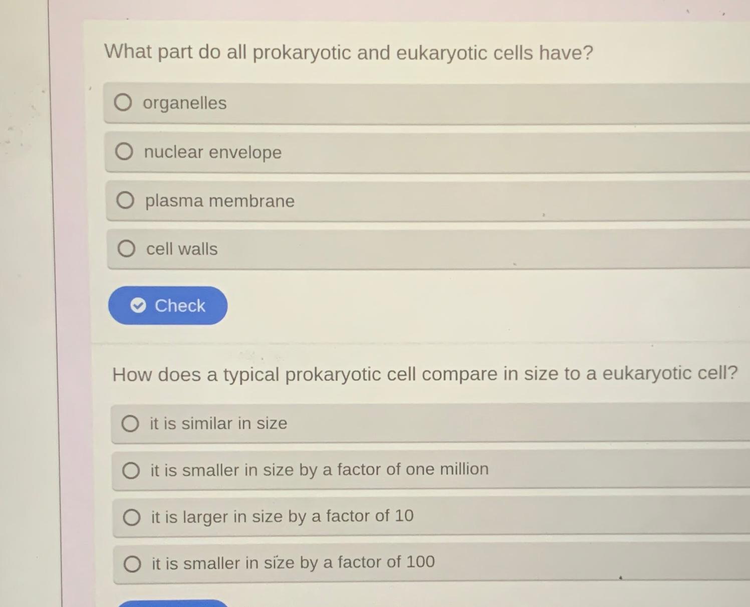 Solved What part do all prokaryotic and eukaryotic cells | Chegg.com