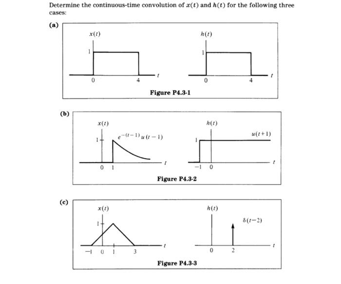 Solved Determine The Continuous Time Convolution Of Xt And 