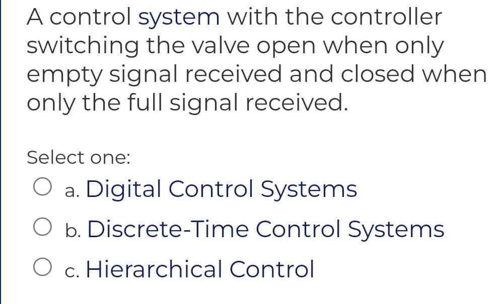 Solved A control system with the controller switching the | Chegg.com