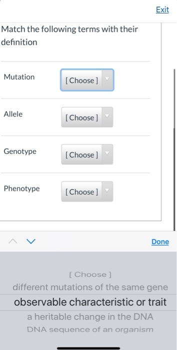Solved Exit Match the following terms with their definition | Chegg.com