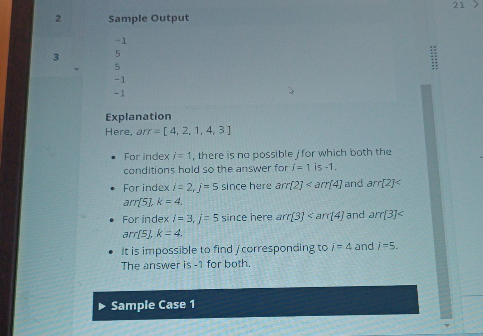 Solved Explanation Here, arr=[4,2,1,4,3] - For index i=1, | Chegg.com