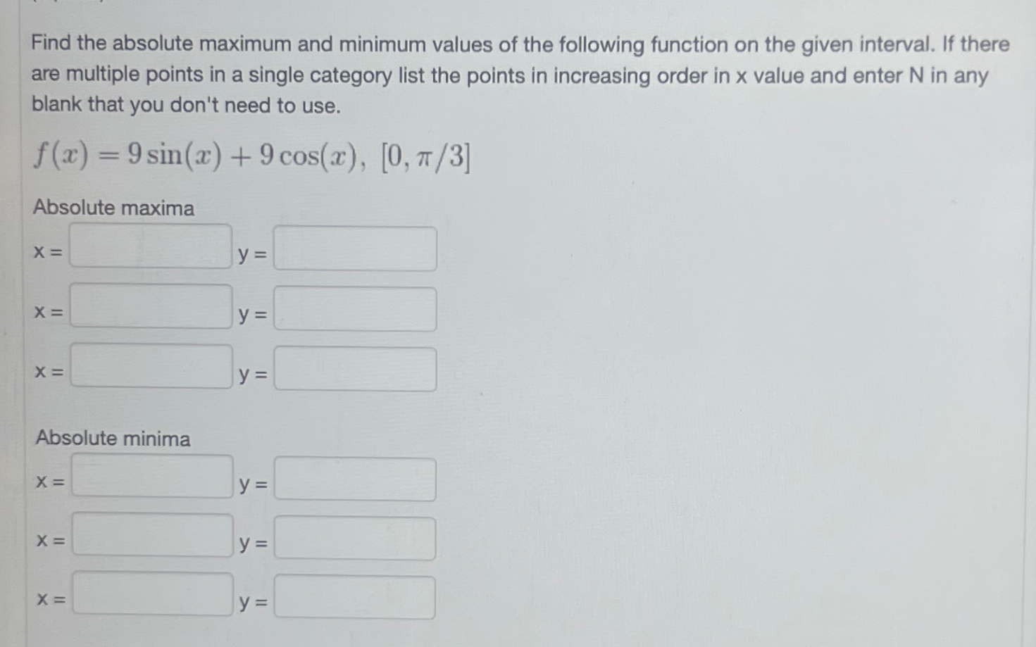 Solved Find The Absolute Maximum And Minimum Values Of The