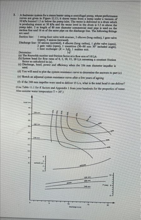 Solved 3. A foedwater systen for a steam heater uting a | Chegg.com