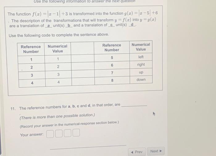 Solved The function f(x)=∣x−1∣+3 is transformed into the | Chegg.com
