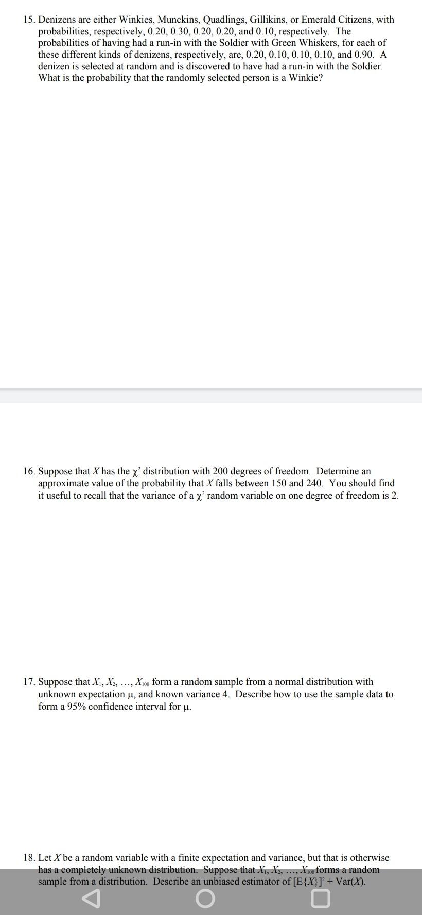 Solved 15. Denizens are either Winkies, Munckins, Quadlings, | Chegg.com