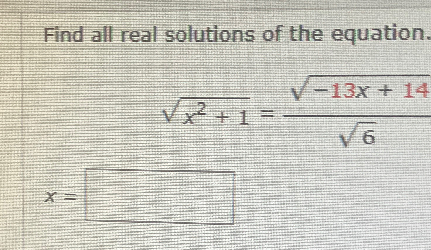 Solved Find all real solutions of the | Chegg.com