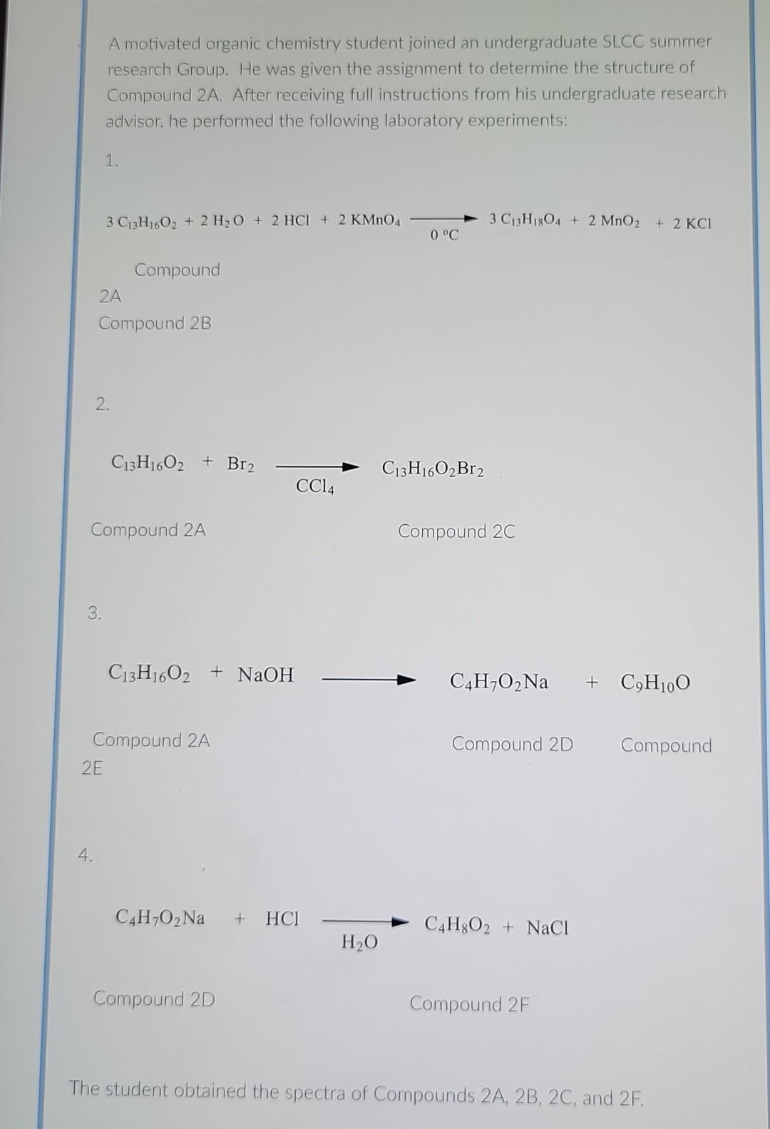 Solved A motivated organic chemistry student joined an | Chegg.com