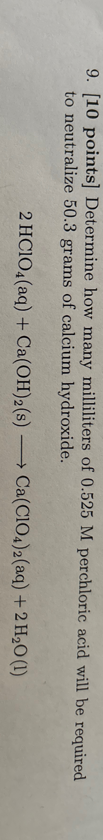 Solved [10 ﻿points] ﻿Determine how many milliliters of | Chegg.com